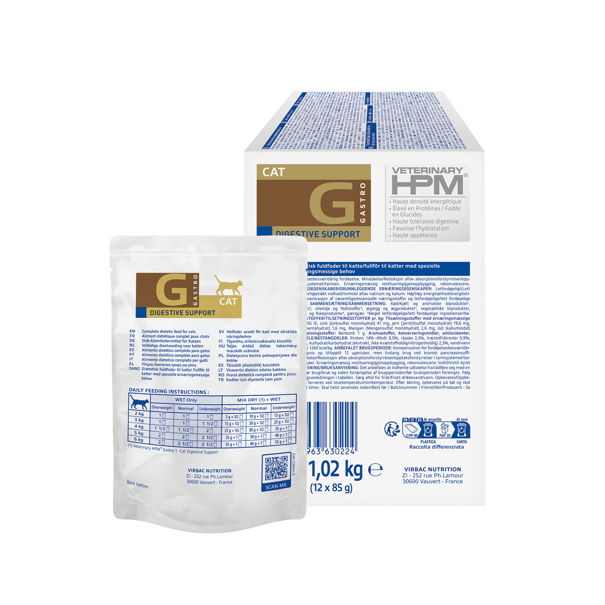 G1 Digestive Support – Comida húmeda para gatos 12x85g - Virbac Spain