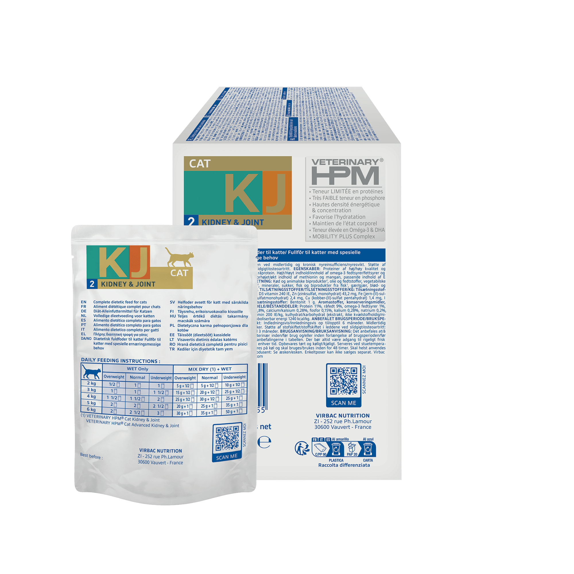 KJ2 Kidney & Joint Gatos - Comida Húmeda 12x85g - Virbac Spain