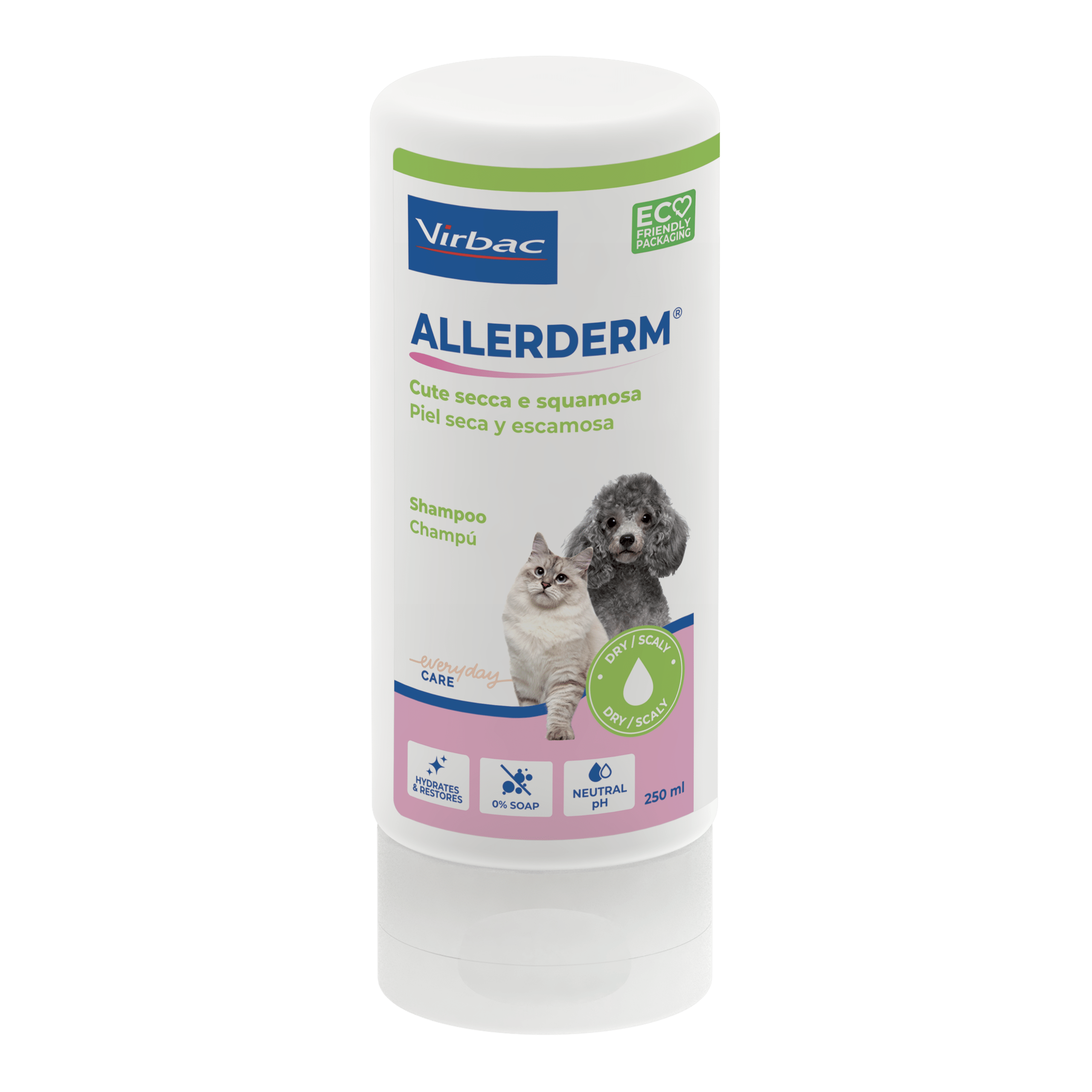 Allerderm™ Champú Piel Seca y Escamosa - Perros y Gatos - Virbac Spain